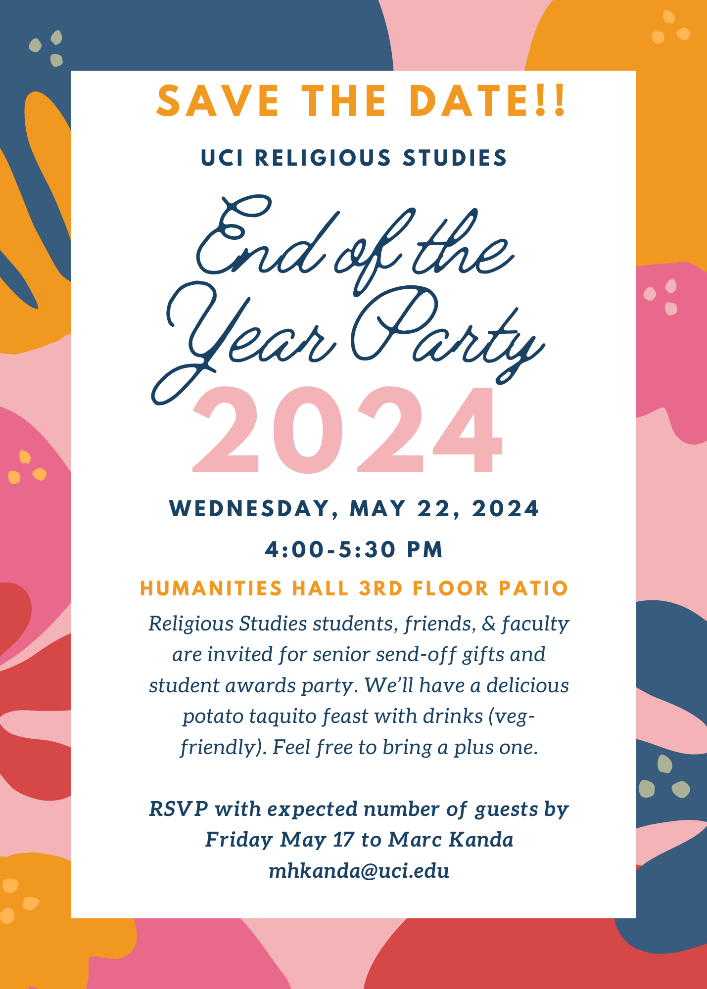 Religious Studies End of Year Party | UCI School of Humanities